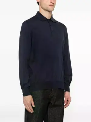 Brunello Cucinelli Long-sleeve Polo Shirt - Blue