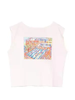 AGNES B. Colisée Artist Cotton T-shirt - Pink