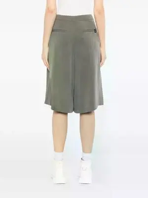 AGNES B. Pleated Wide Leg Shorts - Grey