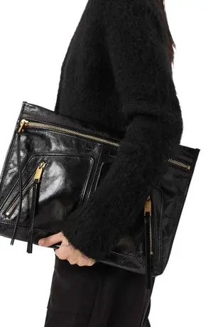 ALLSAINTS Leather Clutch - Black