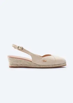 VISCATA Canvas Espadrille Wedge Sandals - Beige