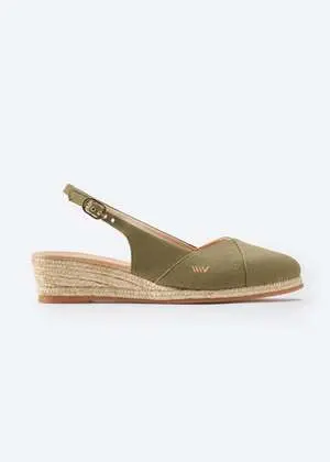 VISCATA Canvas Espadrille Wedge Sandals Olive