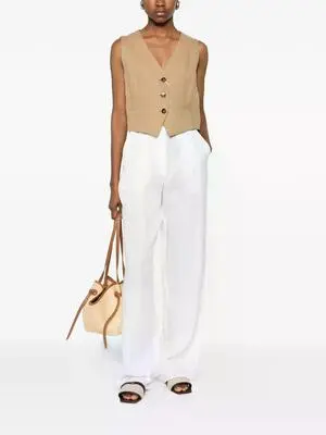 Marella Linen Wide-leg Trousers