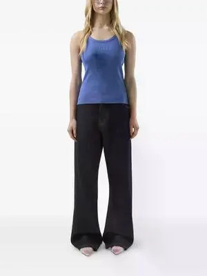Gcds Logo-embroidered Tank Top - Blue