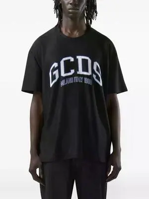 Gcds Logo-print Mesh T-shirt - Black