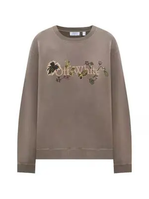 Off-White Floral-print Logo Sweatshirt - Neutrals