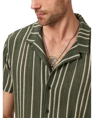 John Varvatos Elias Short Sleeve Vertical Texture Shirt