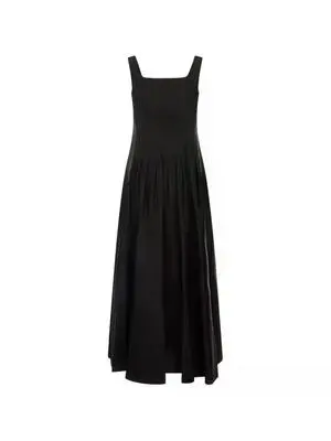 Max Mara Square-neck Pleated Midi Dress - Black