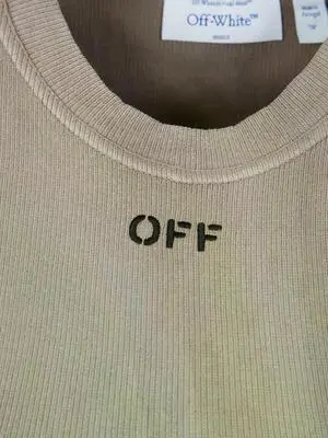 Off-White Logo-print Ribbed Tank Top - Neutrals