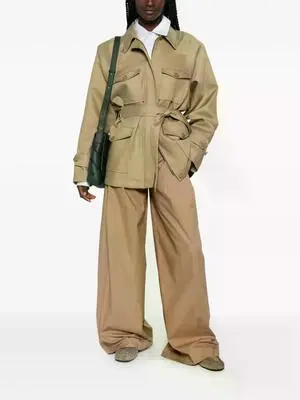 NINE:INTHE:MORNING Pleated Wide-leg Trousers - Neutrals