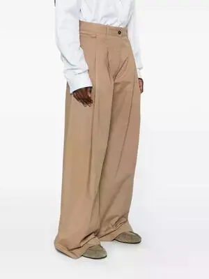 NINE:INTHE:MORNING Pleated Wide-leg Trousers - Neutrals