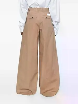 NINE:INTHE:MORNING Pleated Wide-leg Trousers - Neutrals