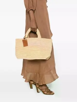 Manebí Woven Raffia Tote - Neutrals