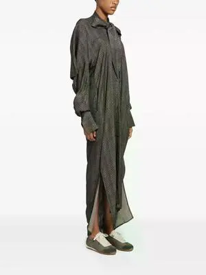UMA WANG Corey Geometric Print Draped Coat
