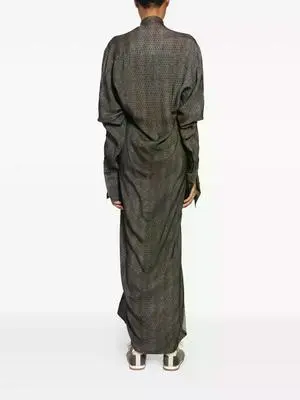UMA WANG Corey Geometric Print Draped Coat