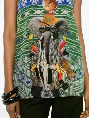 The Artistylist Elephant-print Tank Top