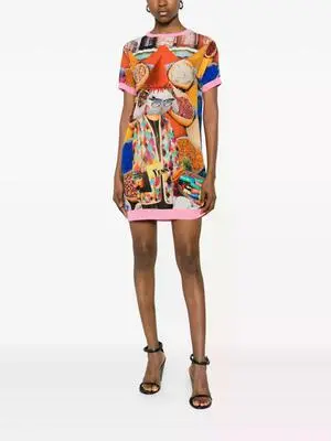 The Artistylist Graphic-print Mini Dress - Orange