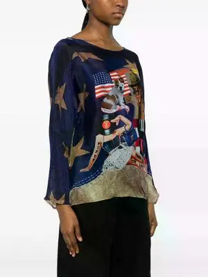 The Artistylist Graphic-print Long-sleeve Blouse