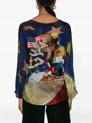 The Artistylist Graphic-print Long-sleeve Blouse