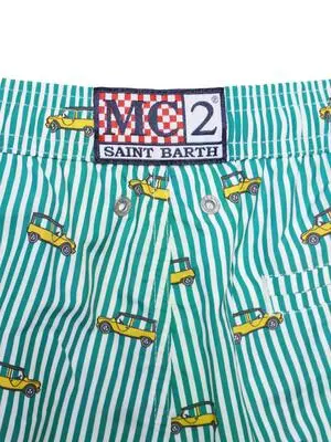 MC2 SAINT BARTH Car Motif Striped Shorts