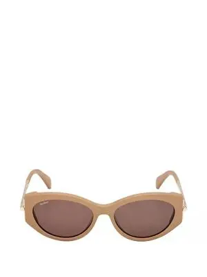 Max Mara Matte Light Brown Geometic Sunglasses - Neutrals