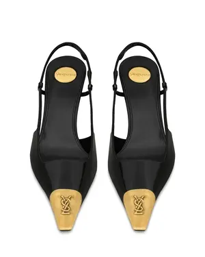 Saint Laurent Jeanne Slingback Pumps - Black