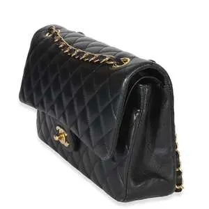 Chanel Quilted Lambskin Classic Double Flap Bag - Black