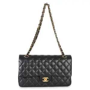 Chanel Quilted Lambskin Classic Double Flap Bag - Black