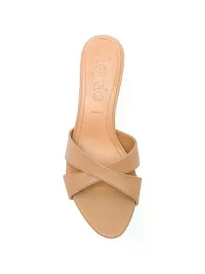 AeydĒ Criss-cross Leather Sandals - Neutrals