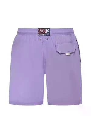 MC2 SAINT BARTH Logo-patch Drawstring Swim Shorts - Purple