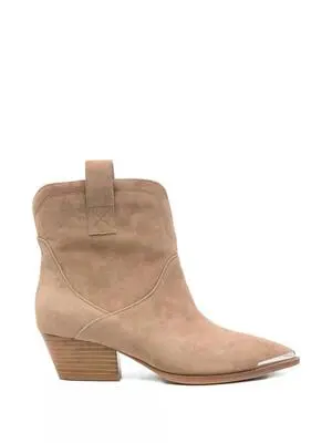 ADRIANNA FERETTI Suede Cowboy Boots With Metal Tip