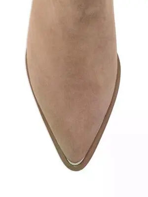 ADRIANNA FERETTI Suede Cowboy Boots With Metal Tip