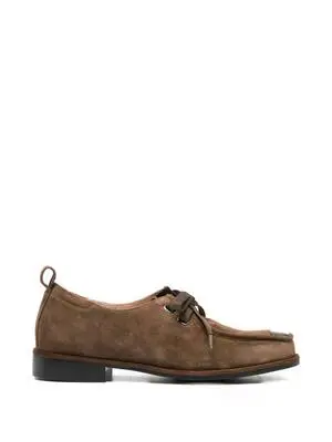 ADRIANNA FERETTI Suede Derby Shoes - Brown