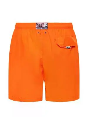 MC2 SAINT BARTH Logo-patch Drawstring Swim Shorts - Orange