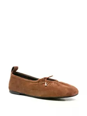 ADRIANNA FERETTI Suede Ballet Flats With Bow Detail