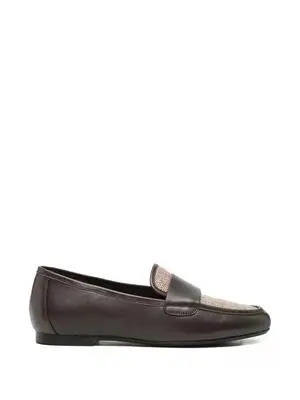 ADRIANNA FERETTI Panelled-detail Leather Loafers