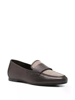 ADRIANNA FERETTI Panelled-detail Leather Loafers