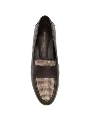 ADRIANNA FERETTI Panelled-detail Leather Loafers