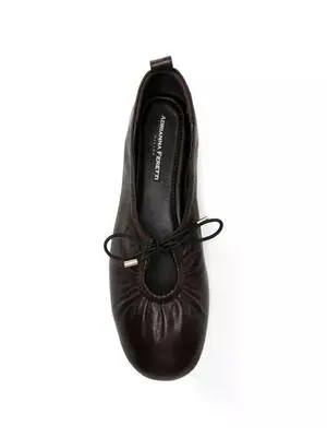 ADRIANNA FERETTI Gathered Ballet Flats With Bow Detailing