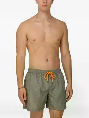 Boggi Milano Paisley-print Swim Shorts - Green