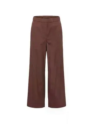 Patrizia Pepe Straight-leg Poplin Trousers - Brown