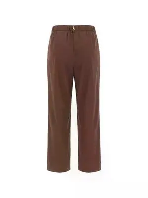 Patrizia Pepe Straight-leg Poplin Trousers - Brown