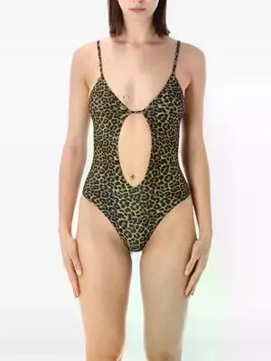 MATINEE Leopard-print Cut-out One-piece Swimsuit