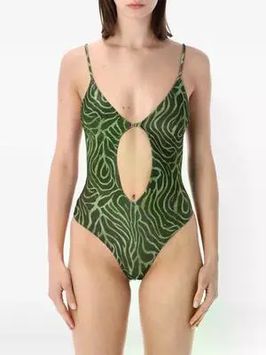 MATINEE Zebra-pattern Cut-out Swimsuit