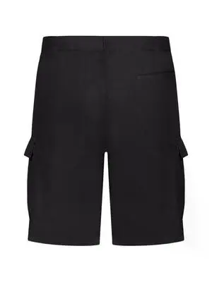 120% Lino Linen Cargo Shorts - Black