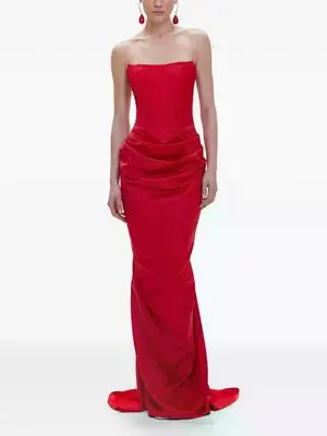 V:PM ATELIER Flavia Corset-style Draped Maxi Dress