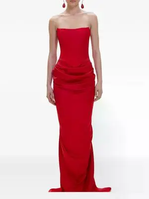 V:PM ATELIER Flavia Corset-style Draped Maxi Dress