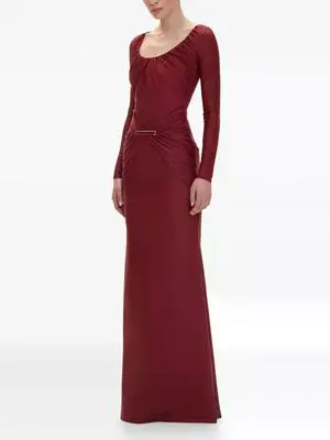 V:PM ATELIER Delia Gathered Maxi Dress - Red