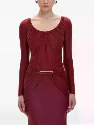 V:PM ATELIER Delia Gathered Maxi Dress - Red