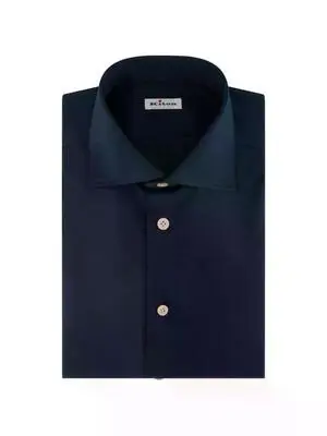 Kiton Spread-collar Button-up Shirt - Blue